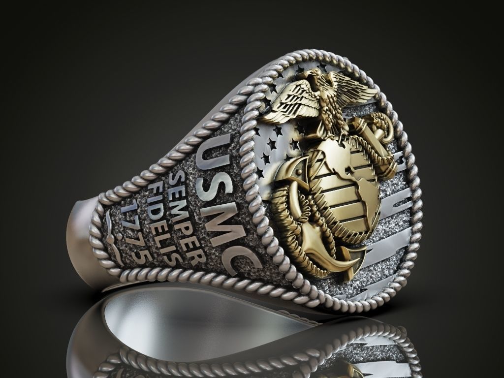 Ring United States Marine Corps 3D model 3D printable | CGTrader