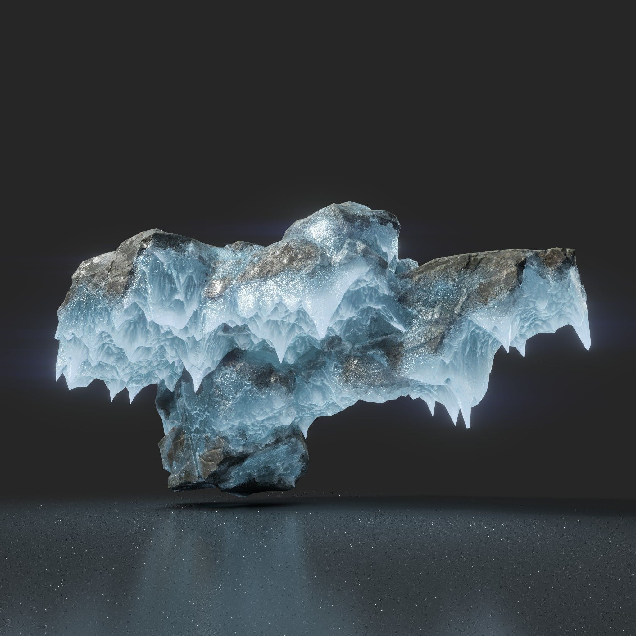 3D model Low poly Frozen Rock 230505 VR / AR / low-poly | CGTrader