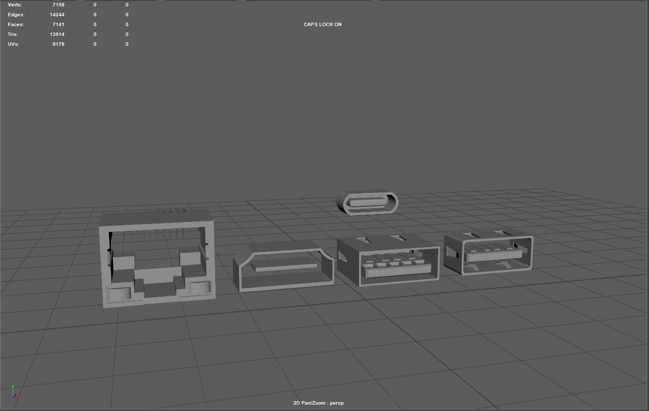 USB Connectors free VR / AR / low-poly 3D model | CGTrader