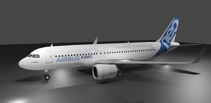 3D model Airbus a320neo Airbus house livery Low-poly 3D model VR / AR ...