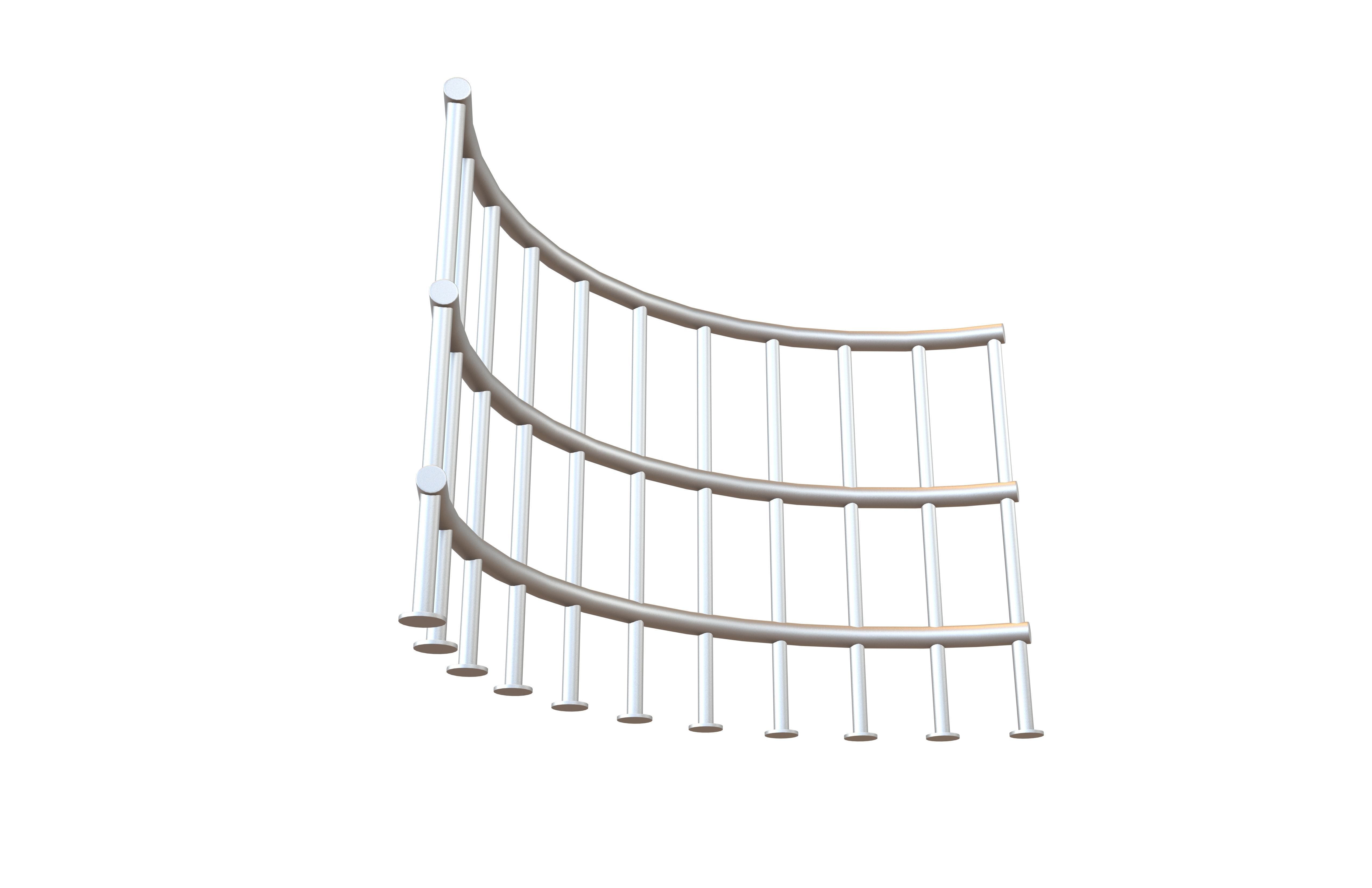 3D model Curved Iron Fence V1 001 VR / AR / low-poly | CGTrader