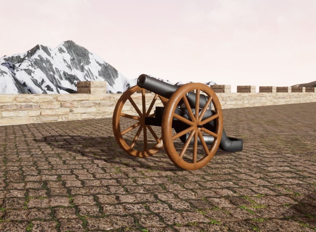 3D model CANON WITH ANIMATION VR / AR / low-poly | CGTrader