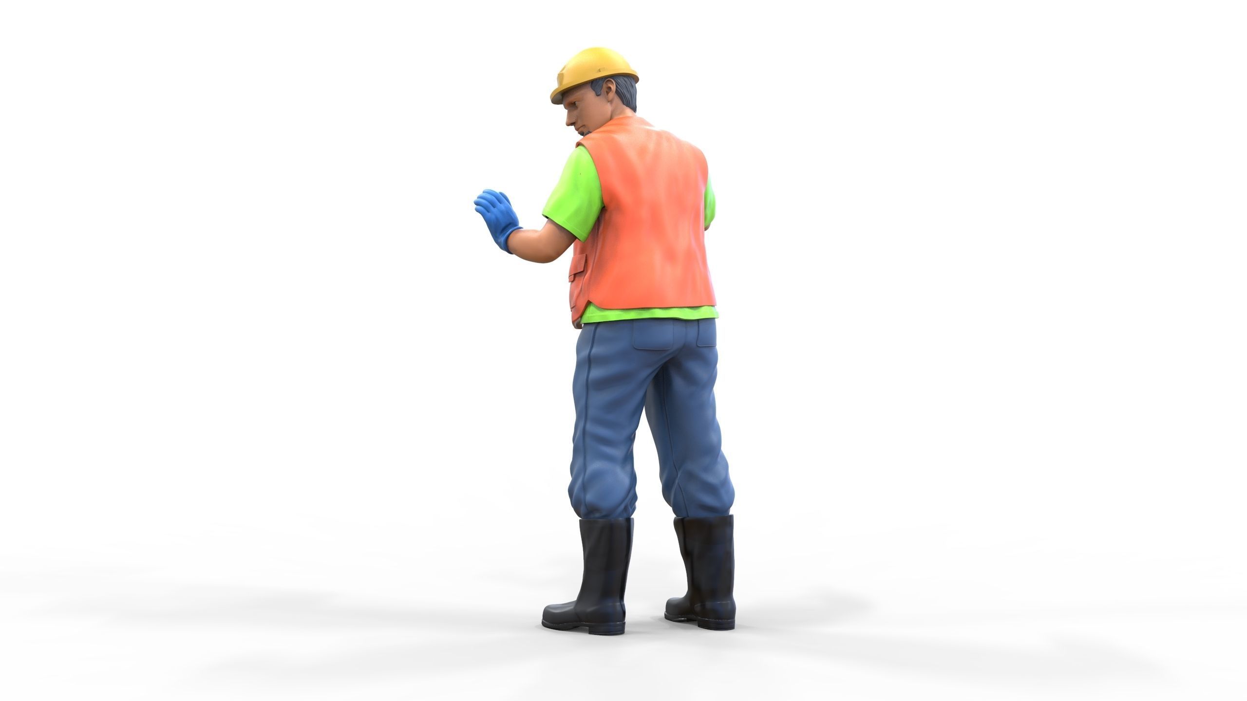 N11 Construction worker pushing something 3D model 3D printable | CGTrader
