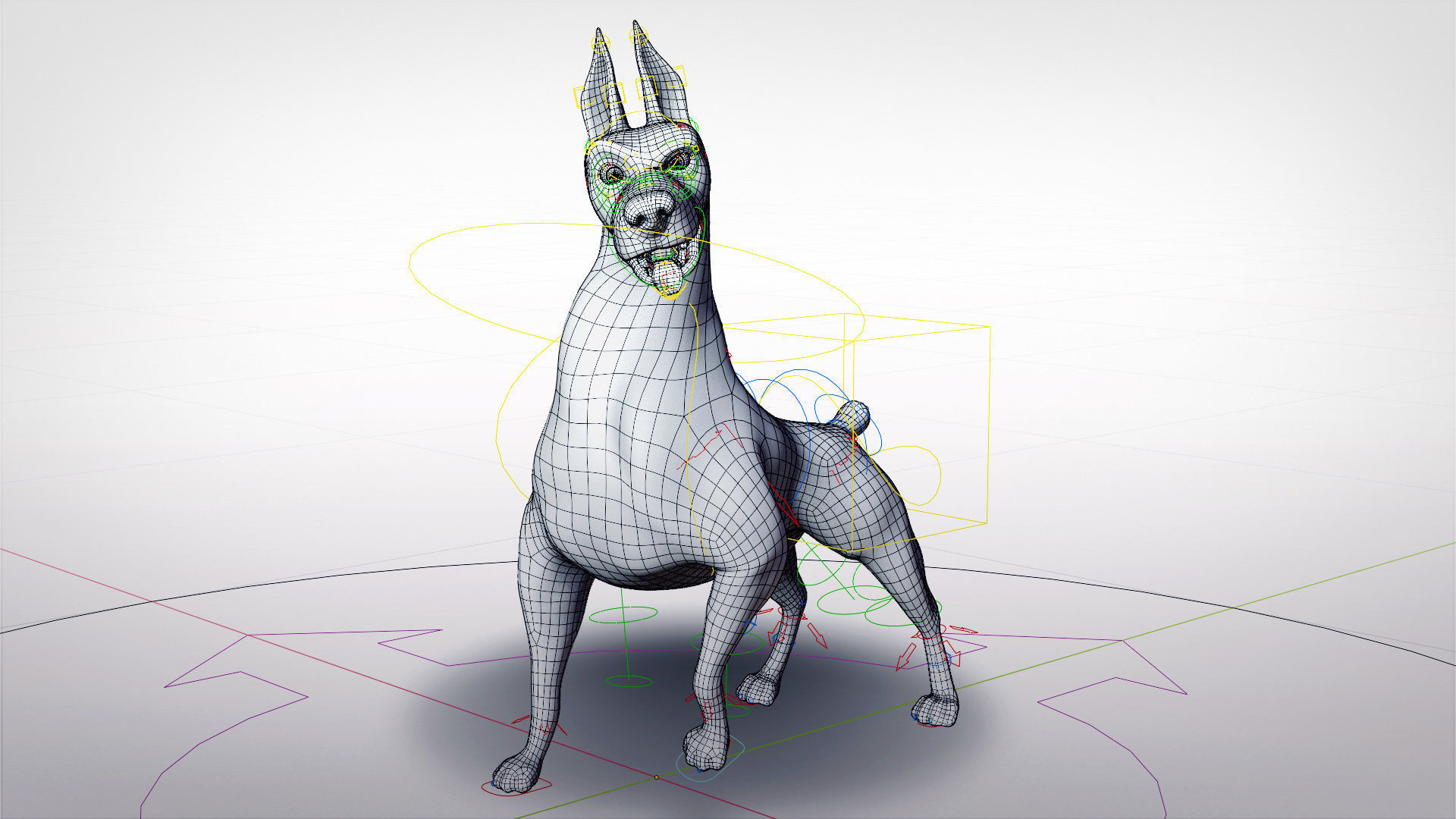 3D model Doberman - stylized Dog rigged character for Blender VR / AR ...
