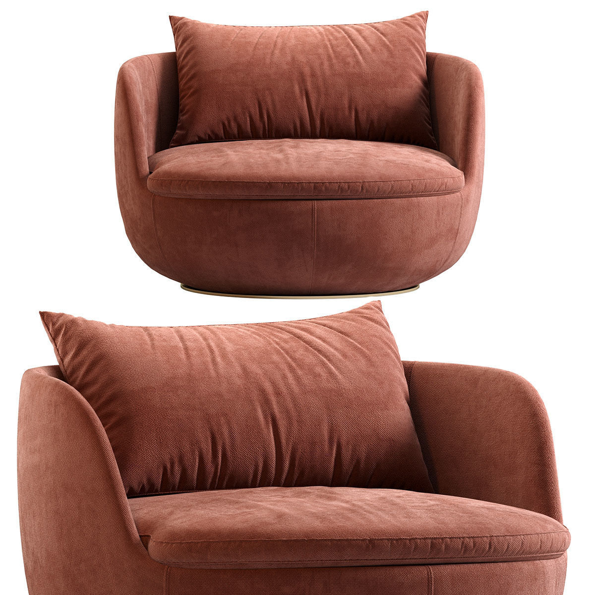Bart Swivel Lounge Chair 3D model | CGTrader