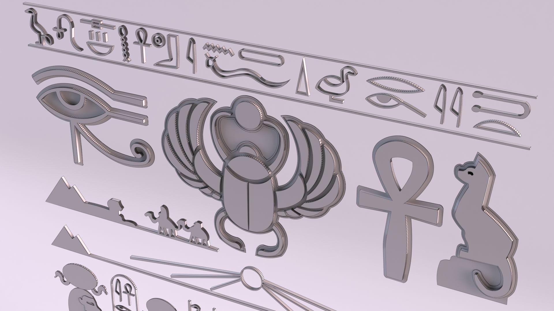 3D model Egyptian Symbols - 039 VR / AR / low-poly | CGTrader