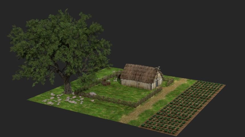 3D model Village House With Natural - 3D Models VR / AR / low-poly ...