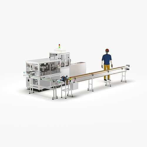 Automatic Candy Processing and Packaging Line 3D model | CGTrader