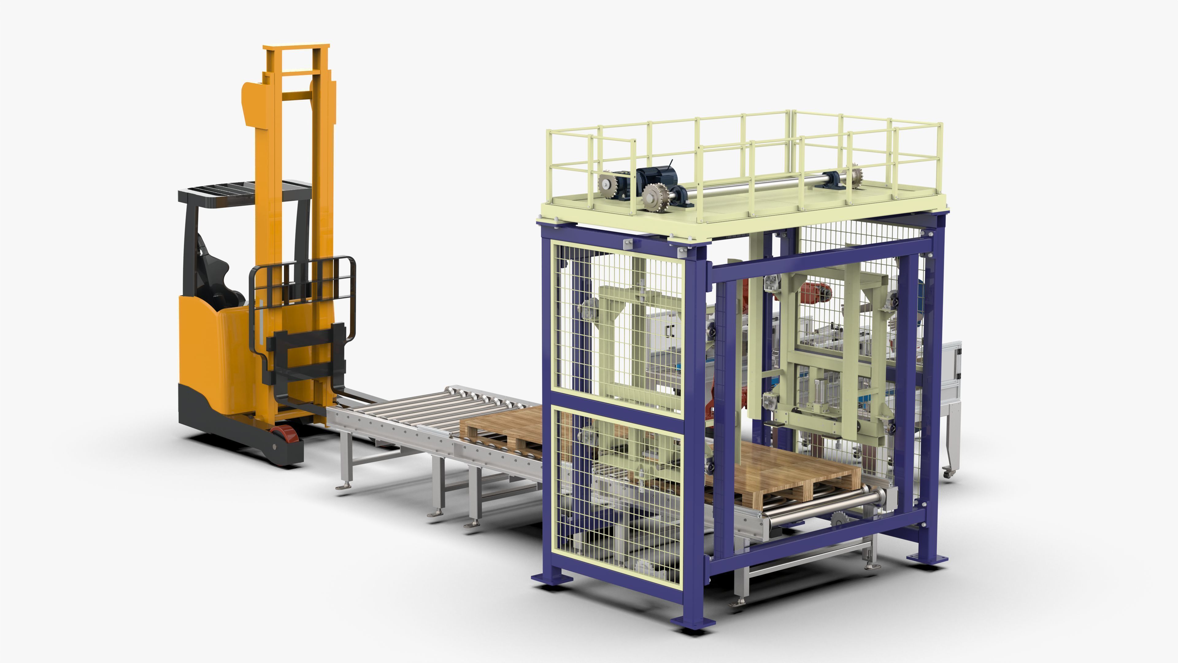 Automatic Cartons Packaging and Palletizing Machine 3D model | CGTrader