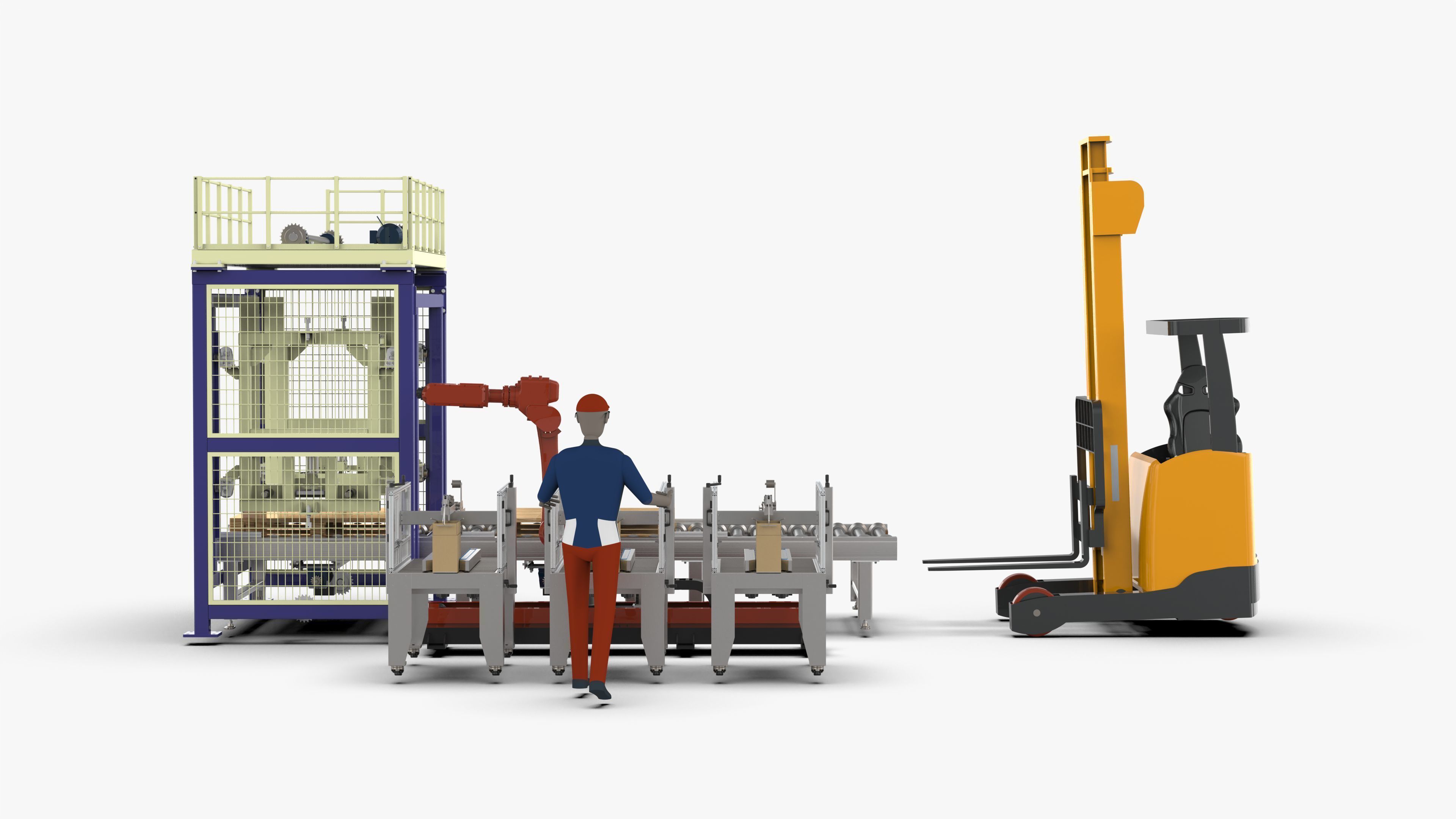 Automatic Cartons Packaging and Palletizing Machine 3D model | CGTrader