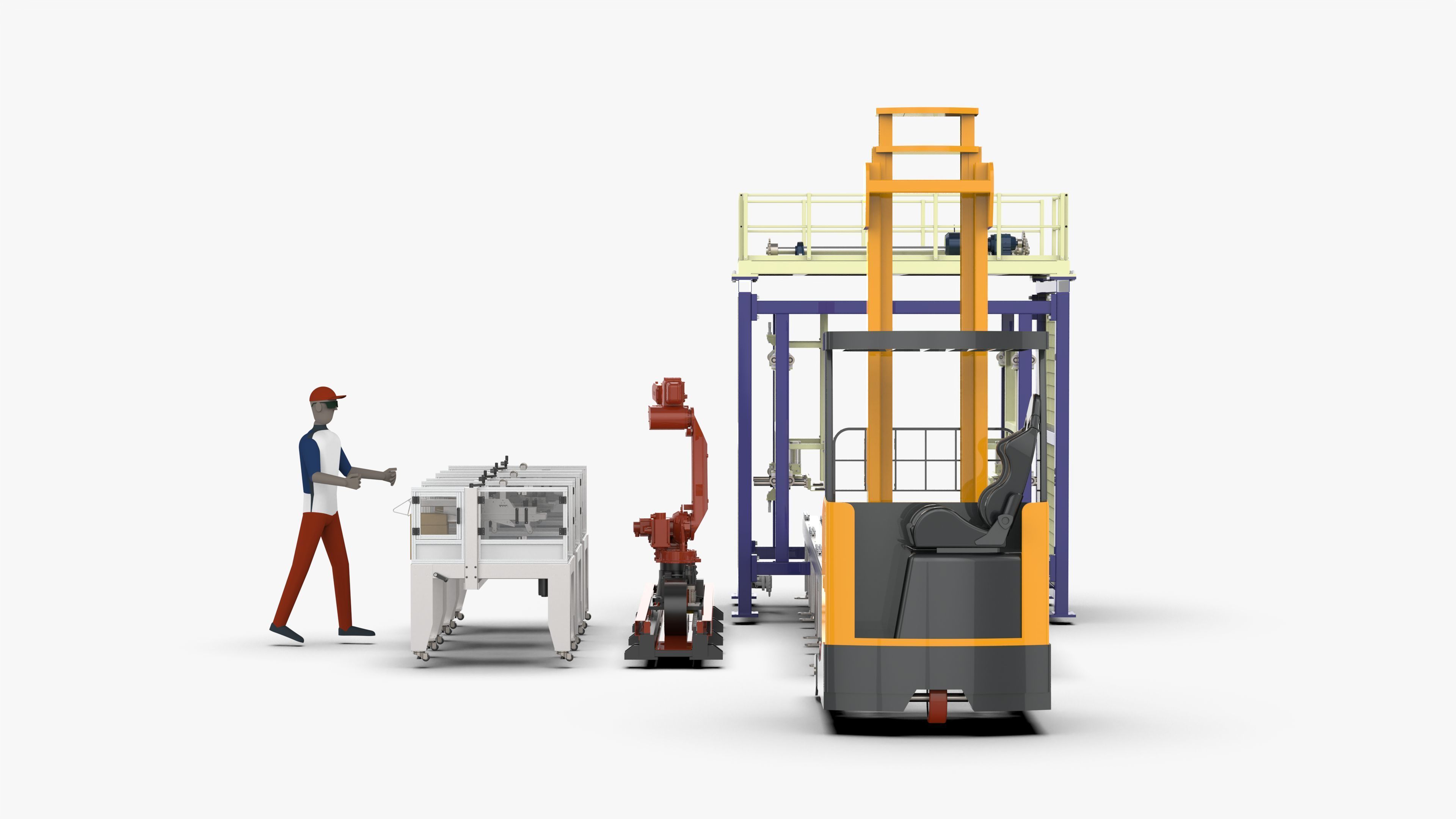 Automatic Cartons Packaging and Palletizing Machine 3D model | CGTrader