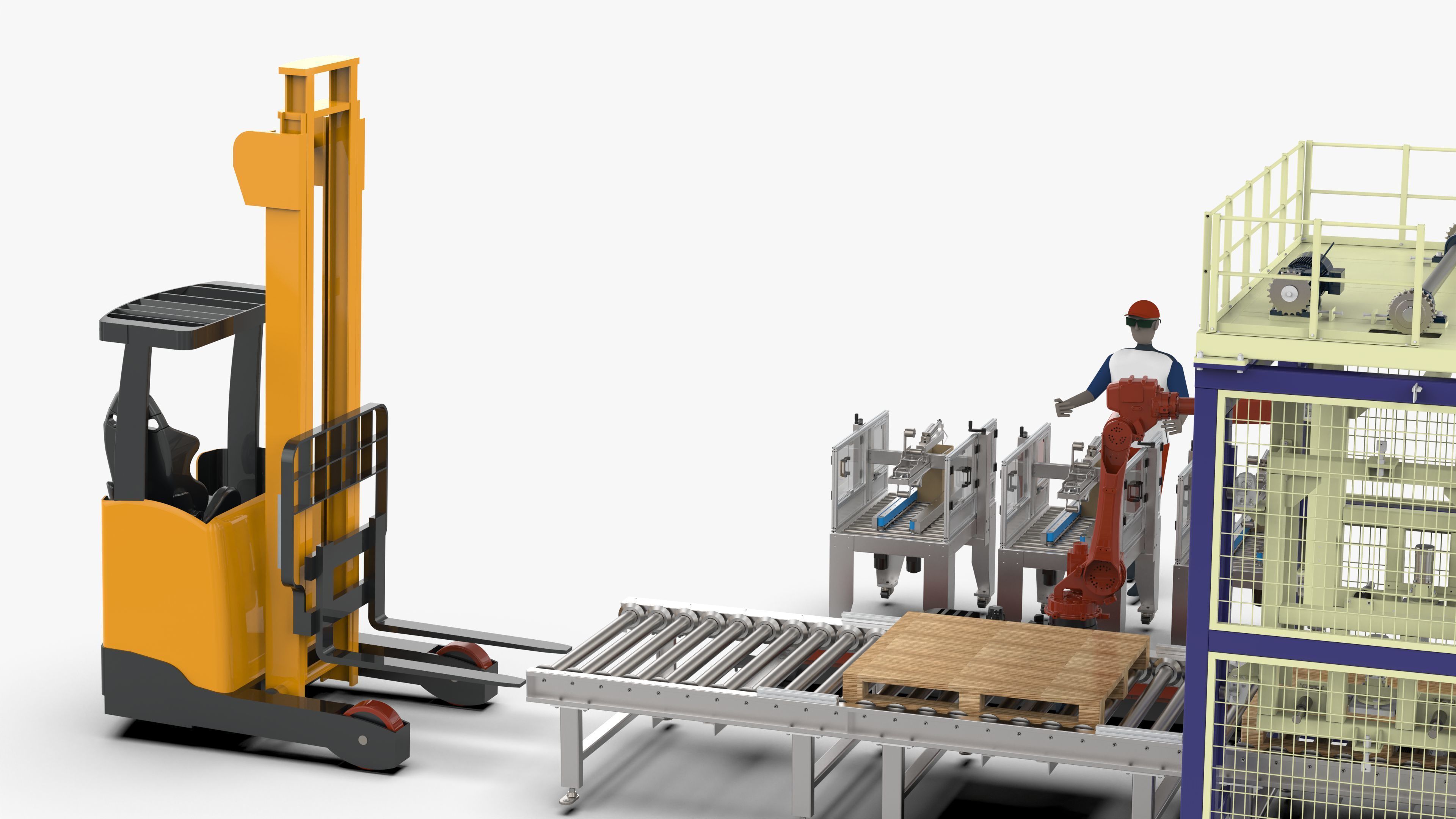 Automatic Cartons Packaging and Palletizing Machine 3D model | CGTrader