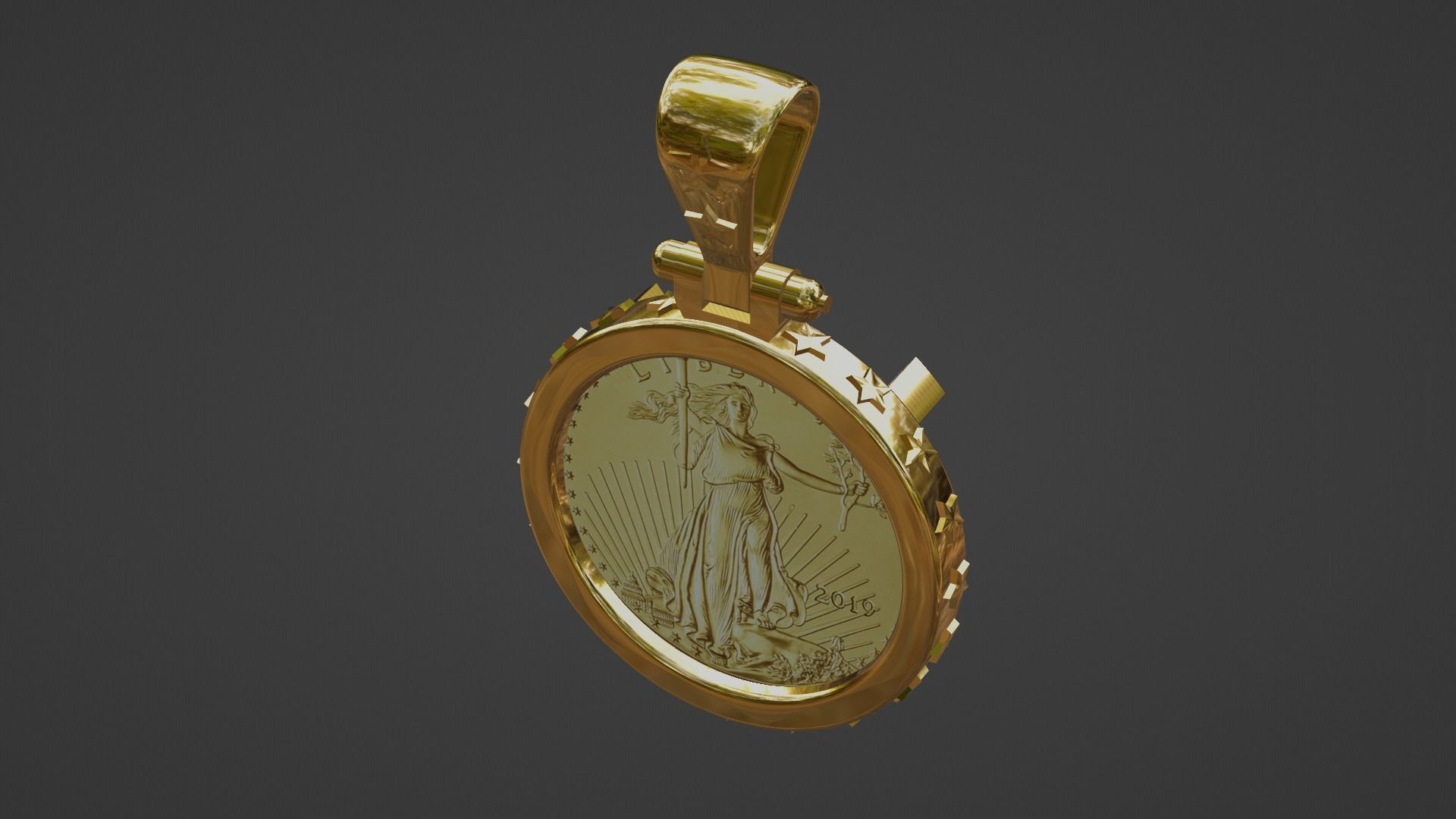 CUSTOM 1 oz American gold coin mount 3D model 3D printable | CGTrader