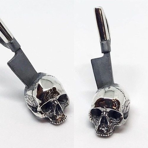 Skull With Knife Pendant 3D model 3D printable | CGTrader