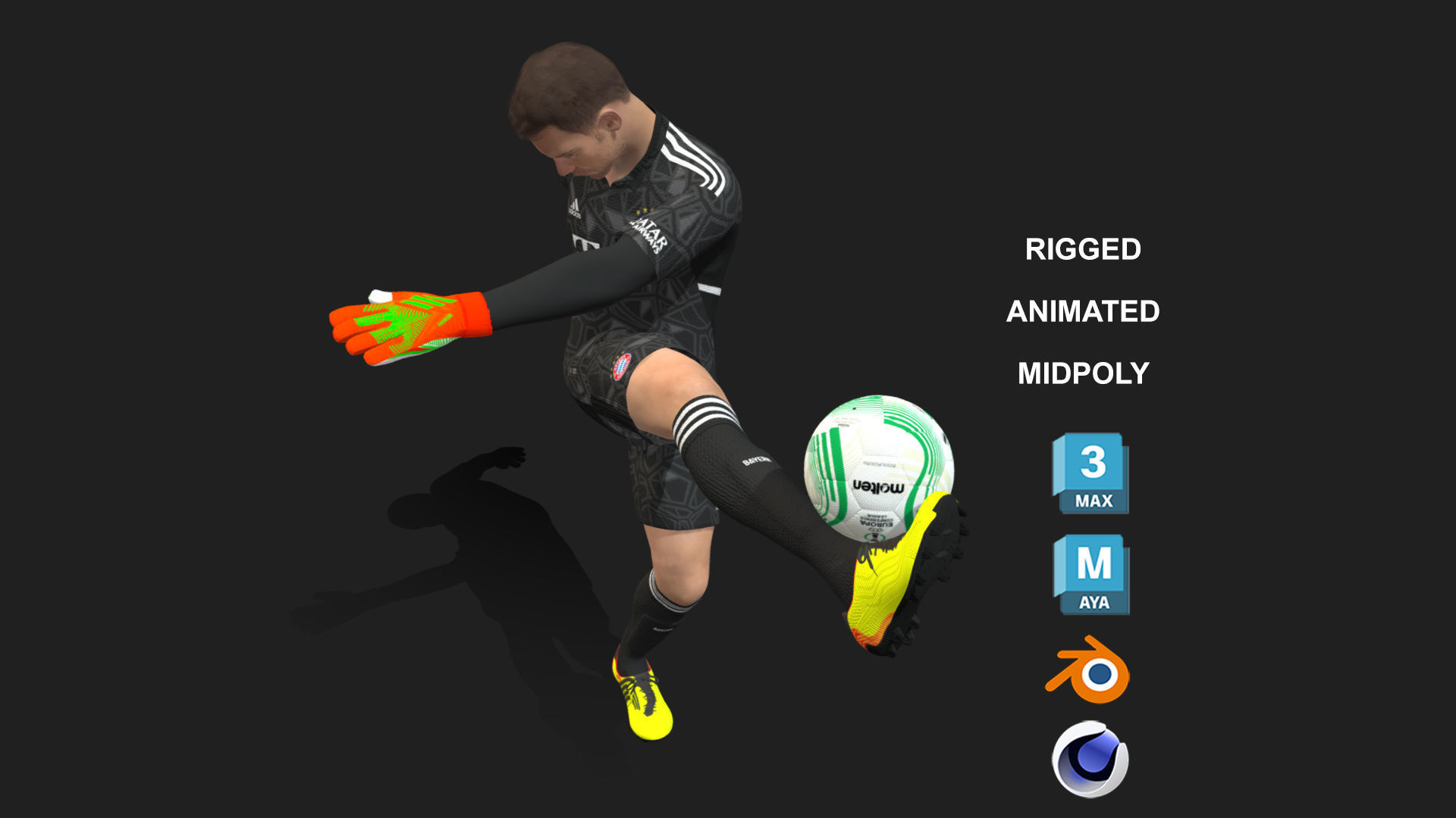 3D Rigged Manuel Neuer Bayern Munich 2023 3D model animated rigged ...