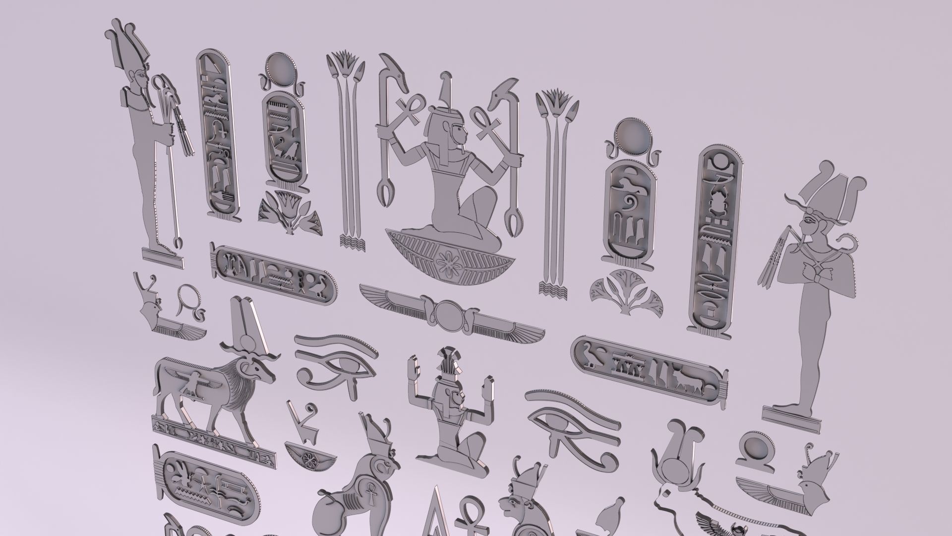 3D model Egyptian Symbols - 041 VR / AR / low-poly | CGTrader