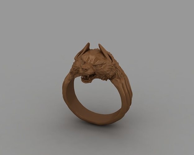 Wolf Ring 3D model 3D printable | CGTrader
