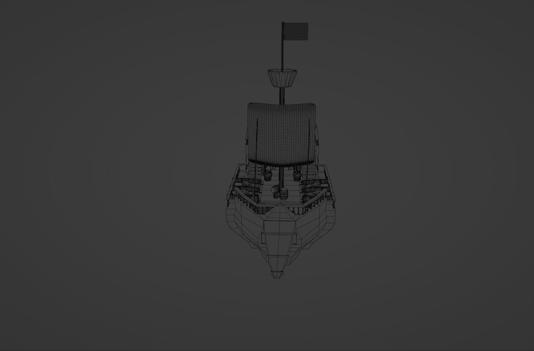 Pirate ship boat no texture blender 3D model | CGTrader
