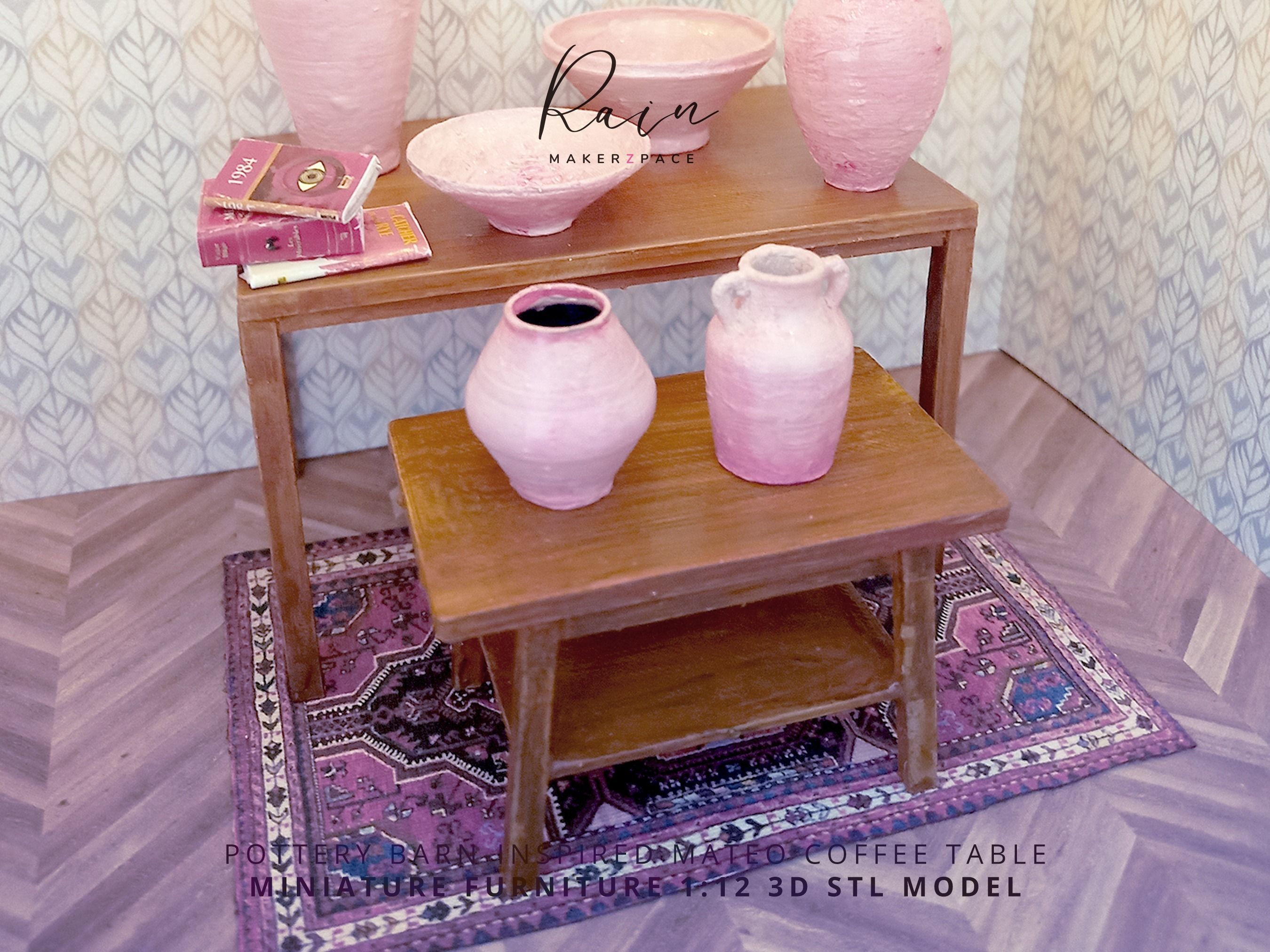 POTTERY BARN INSPIRED MATEO RECTANGULAR COFFEE TABLE 3D model 3D ...