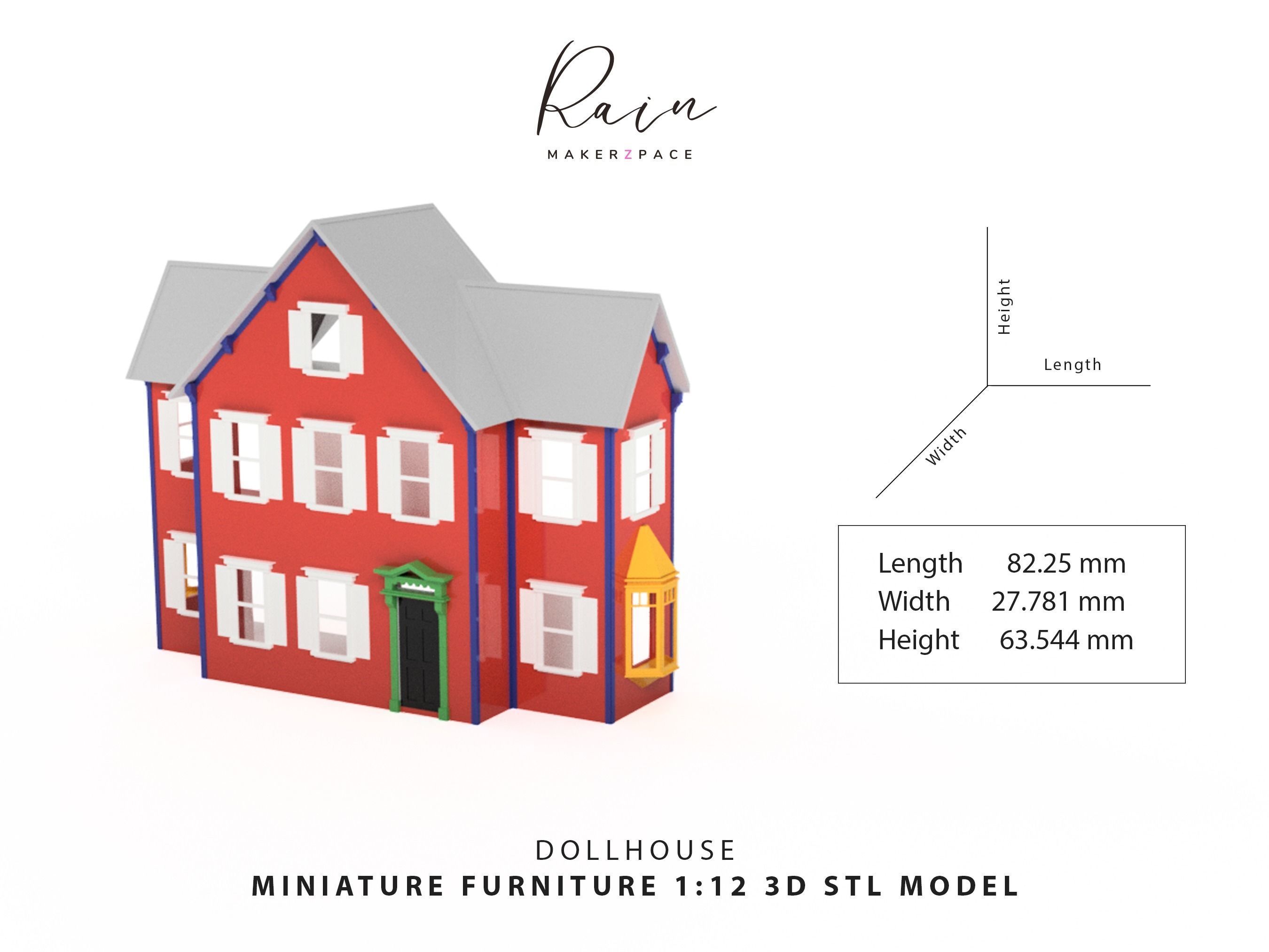 MINIATURE VICTORIAN DOLLHOUSE 3D model 3D printable | CGTrader
