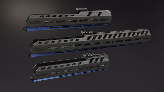 3D model LCH MCX carbon fiber handguard VR / AR / low-poly | CGTrader