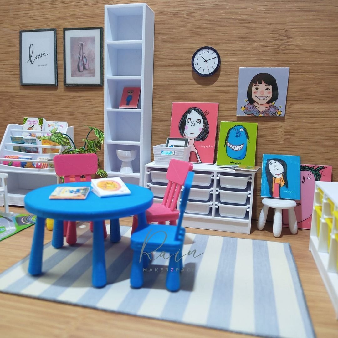 MINIATURE IKEA INSPIRED TROFAST STORAGE BOX 9 BINS 3D model 3D ...