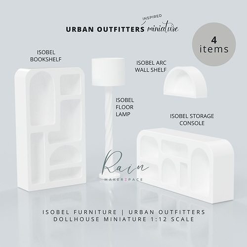 MINIATURE FURNITURE ISOBEL FURNITURE COLLECTION 3D model 3D printable ...