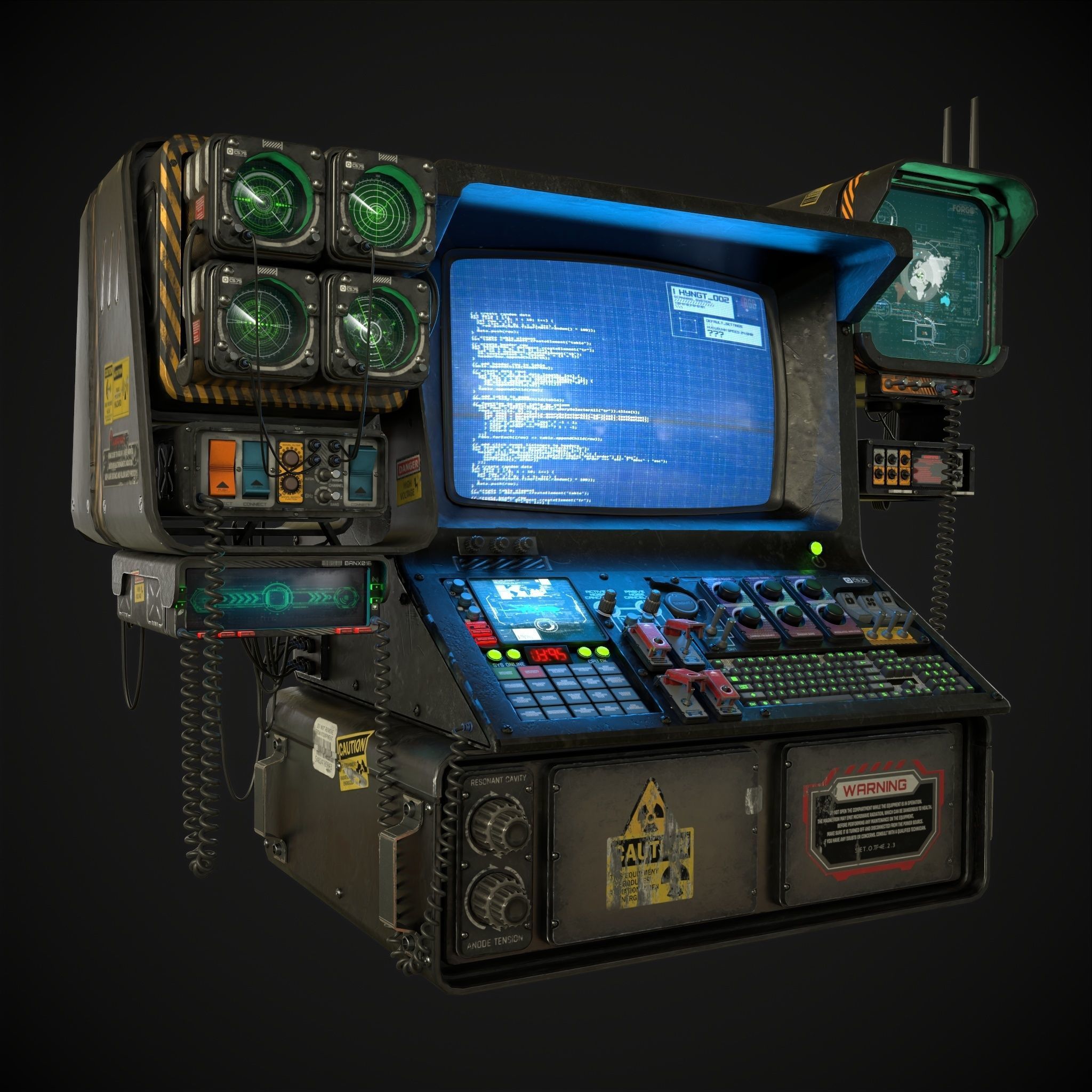 SCI FI RADAR COMPUTER 3D model 3D printable | CGTrader