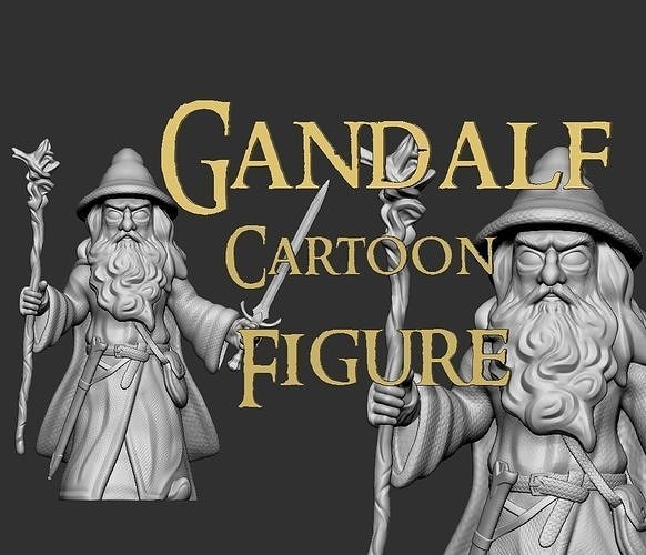 Gandalf from Lord of the Rings - Cartoon Figure 3D model 3D printable ...