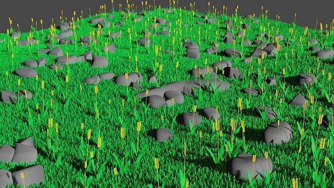 field with flowers free 3D model | CGTrader