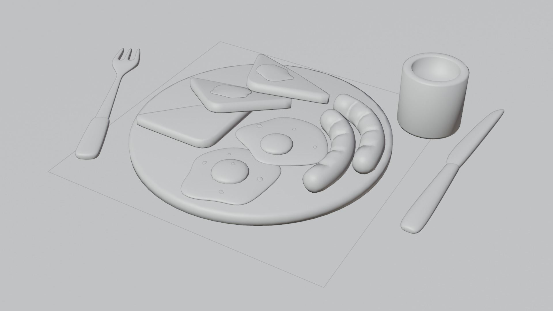 3D model Breakfast VR / AR / low-poly | CGTrader