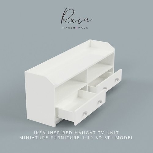 IKEA INSPIRED Hauga TV Unit Miniature Furniture 3D model 3D printable ...