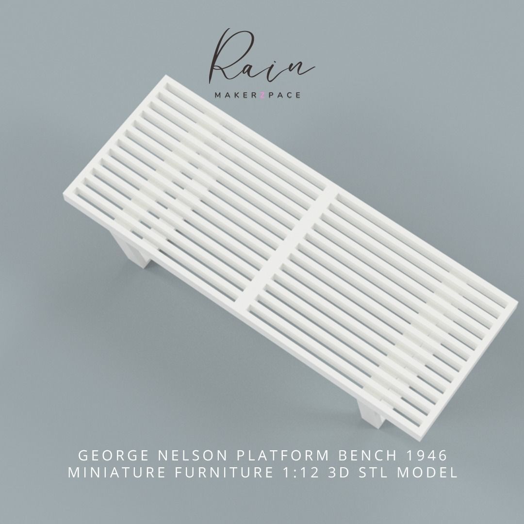 George Nelson Platform Bench Miniature Furniture 3D model 3D printable ...