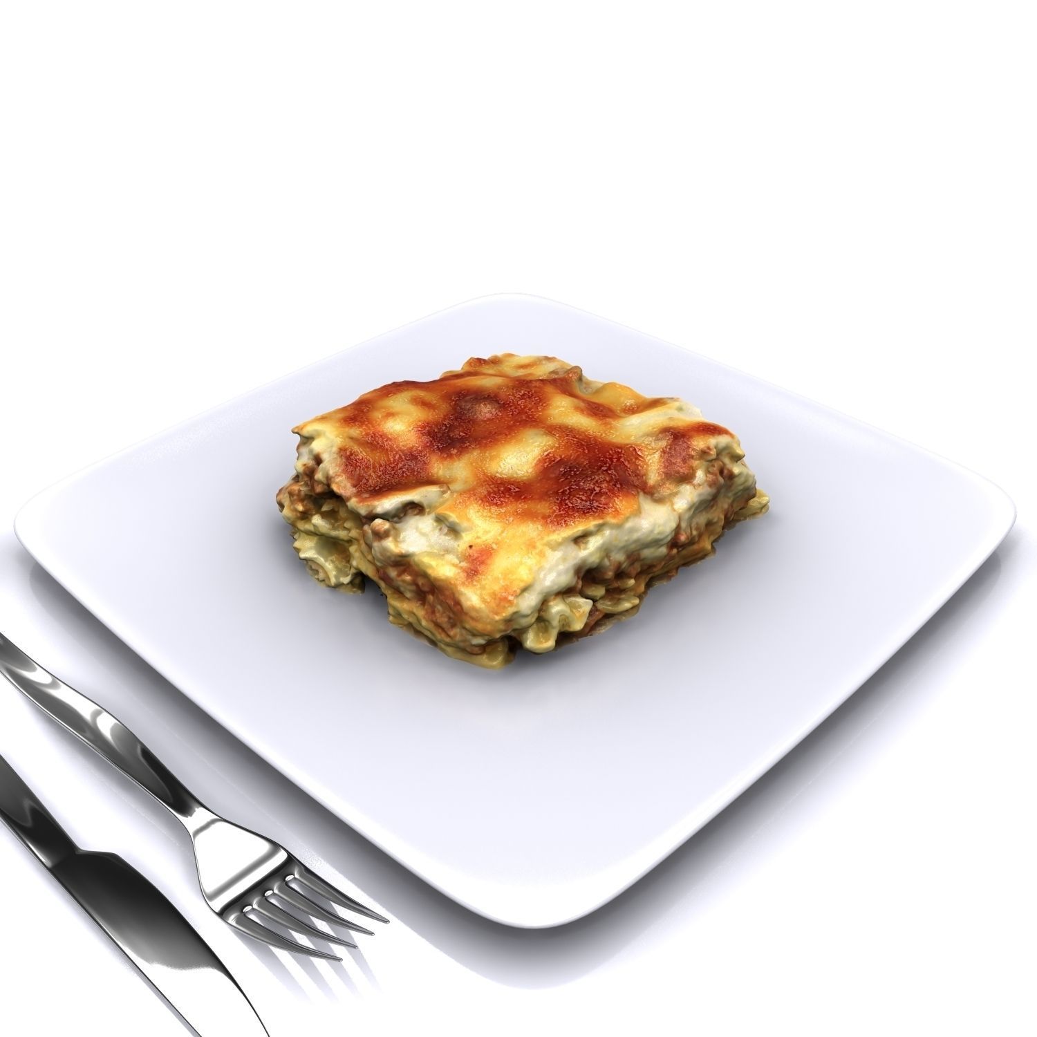 Lasagna cheesy in dish 3D model | CGTrader