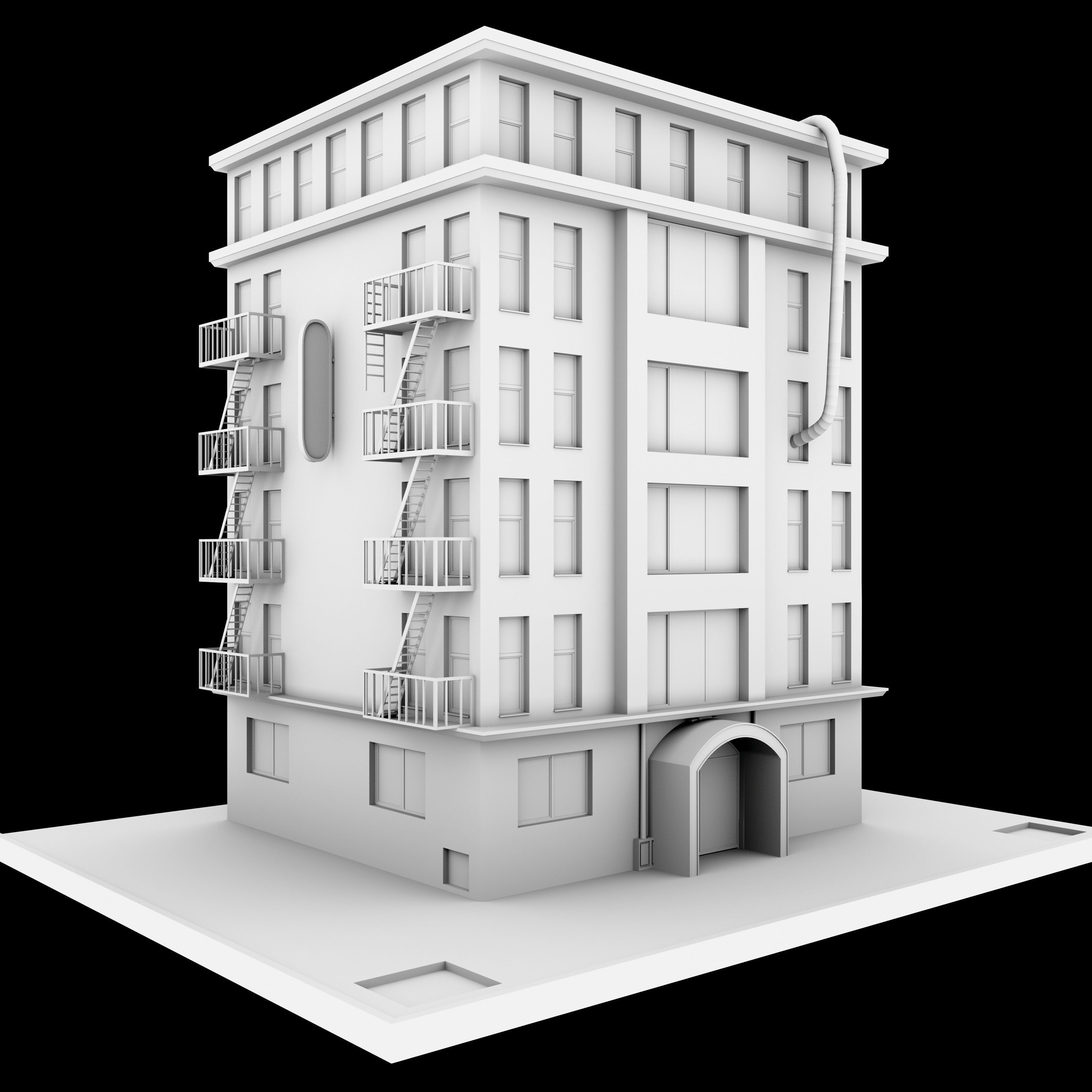 3D model Building 02 VR / AR / low-poly | CGTrader