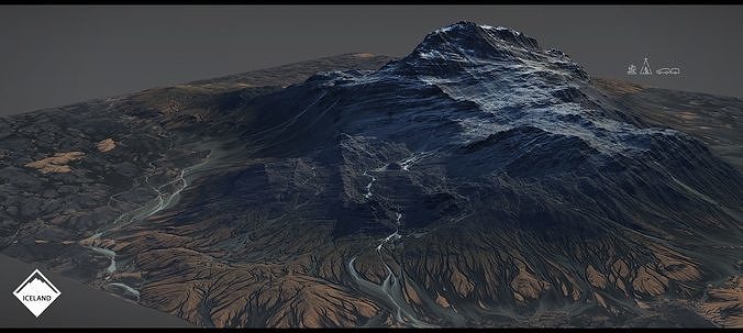 Iceland Black Mountains - World Machine mesh 3D model | CGTrader