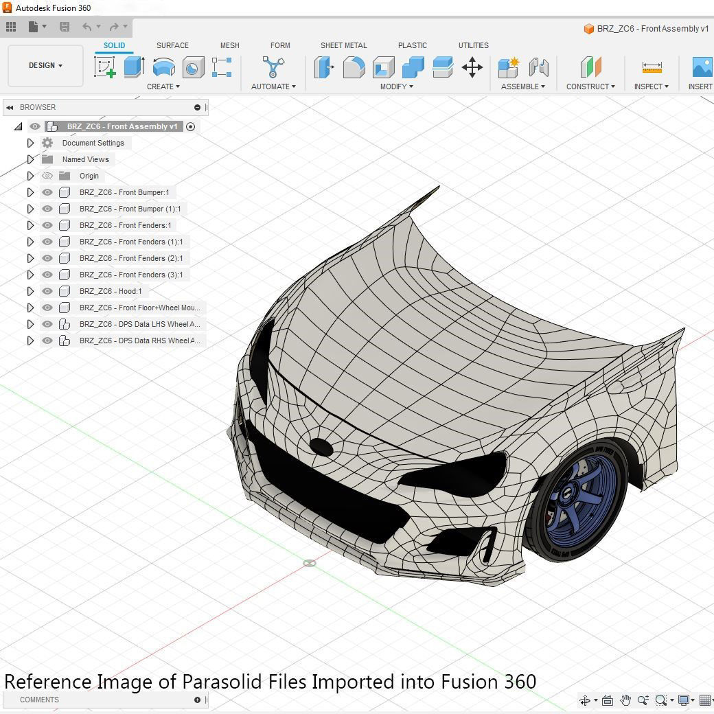 BRZ ZC6 Front Assembly Exterior Surface - 3D Laser-Scanned 3D model ...
