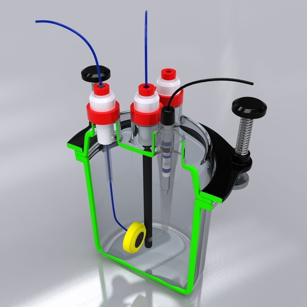 Electrolysis plastic container with two wires in it 3D model | CGTrader