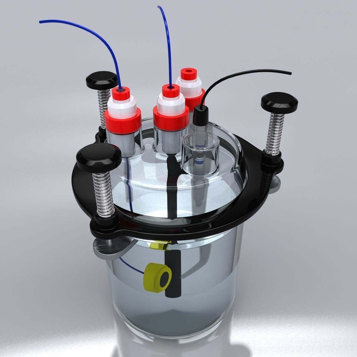 Electrolysis plastic container with two wires in it 3D model | CGTrader