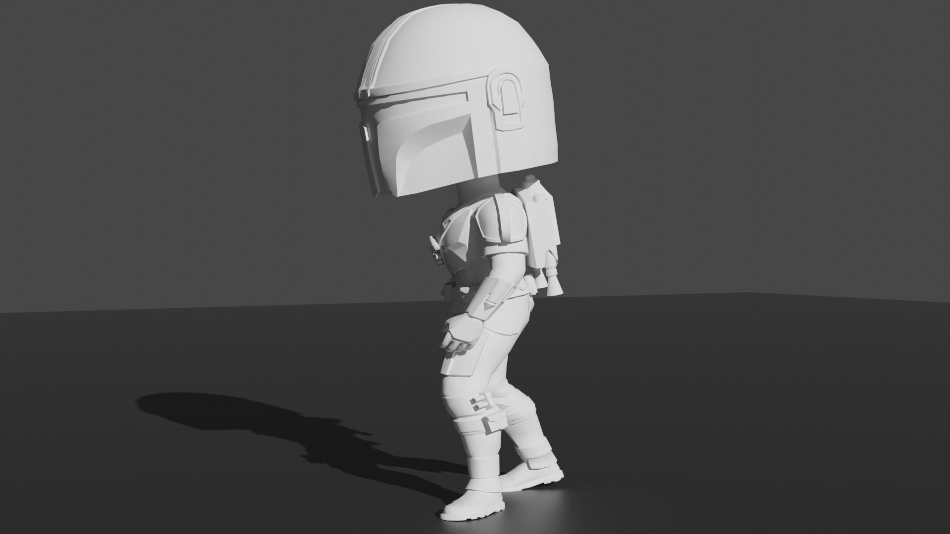 mandalorian 3D print model 13 cm 3D model 3D printable rigged | CGTrader