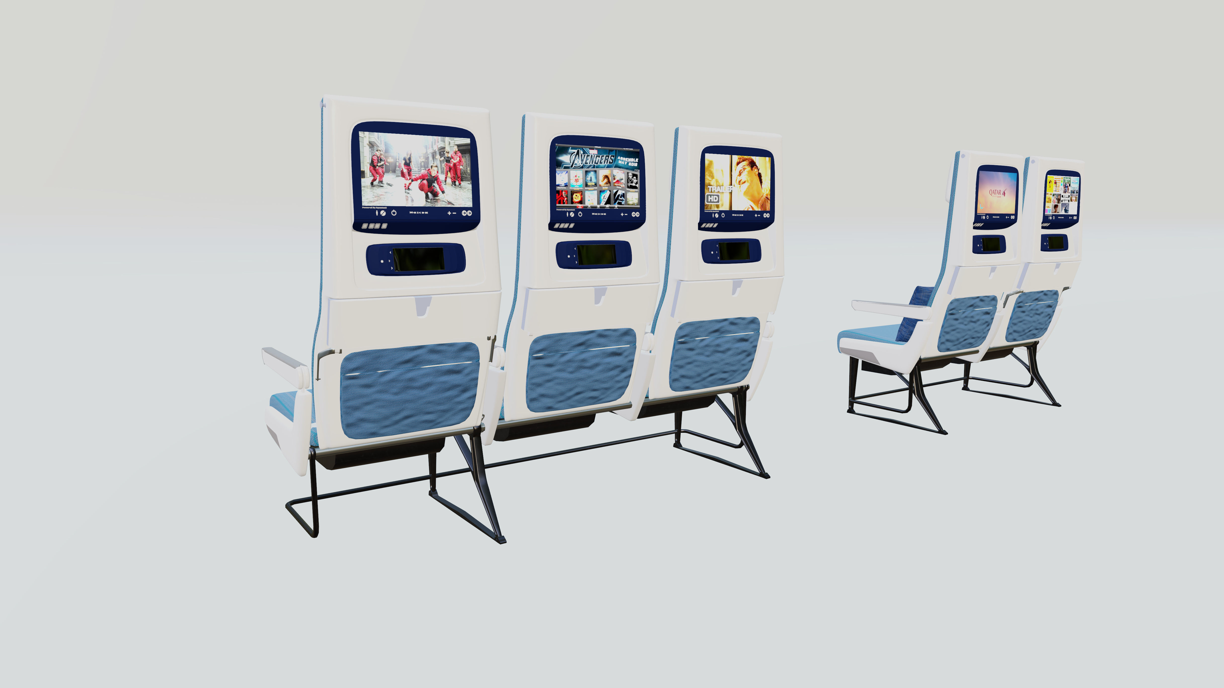3D model Aircraft seat-Airbus A380 economy seat-high detailed VR / AR ...
