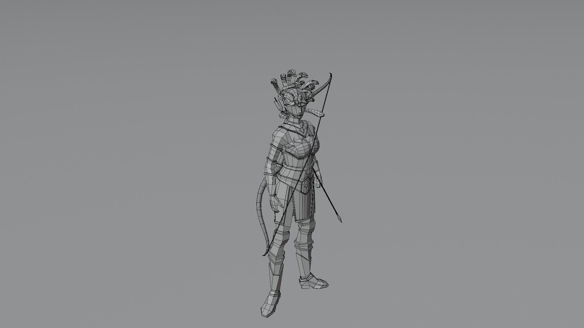3D model Medusa Gorgon Snake goddess Mythical Horrific Low poly Rigged ...