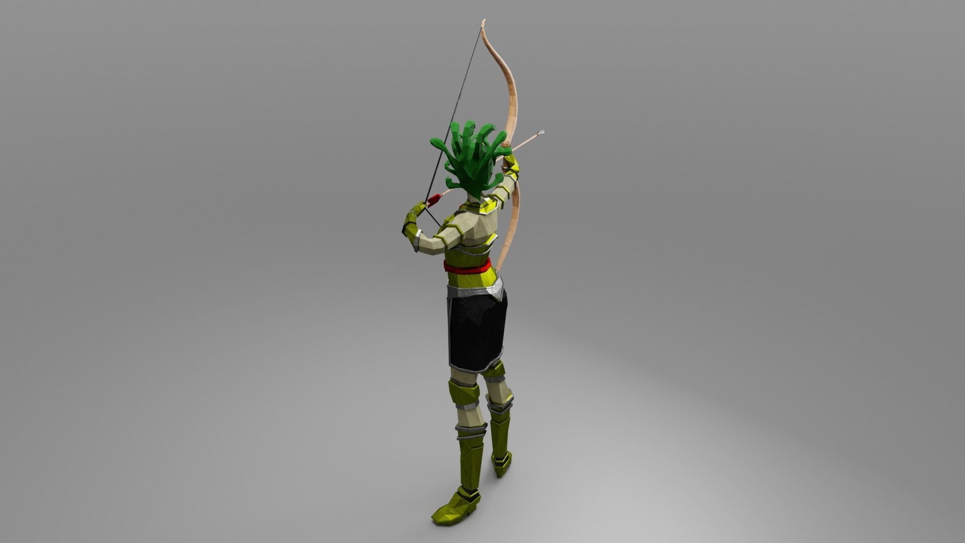 3D model Medusa Gorgon Snake goddess Mythical Horrific Low poly Rigged ...