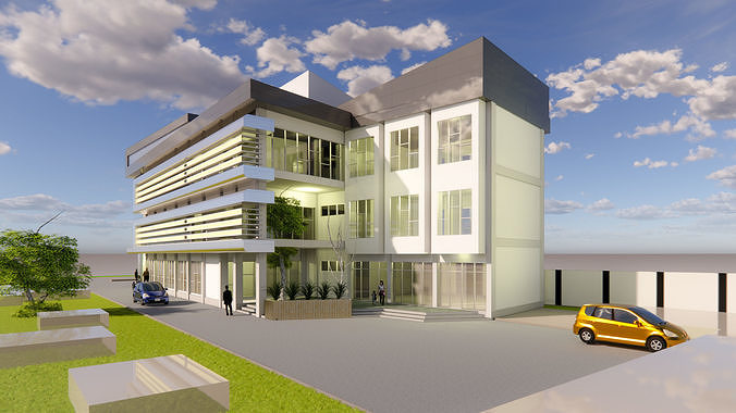 library building 3D model animated | CGTrader