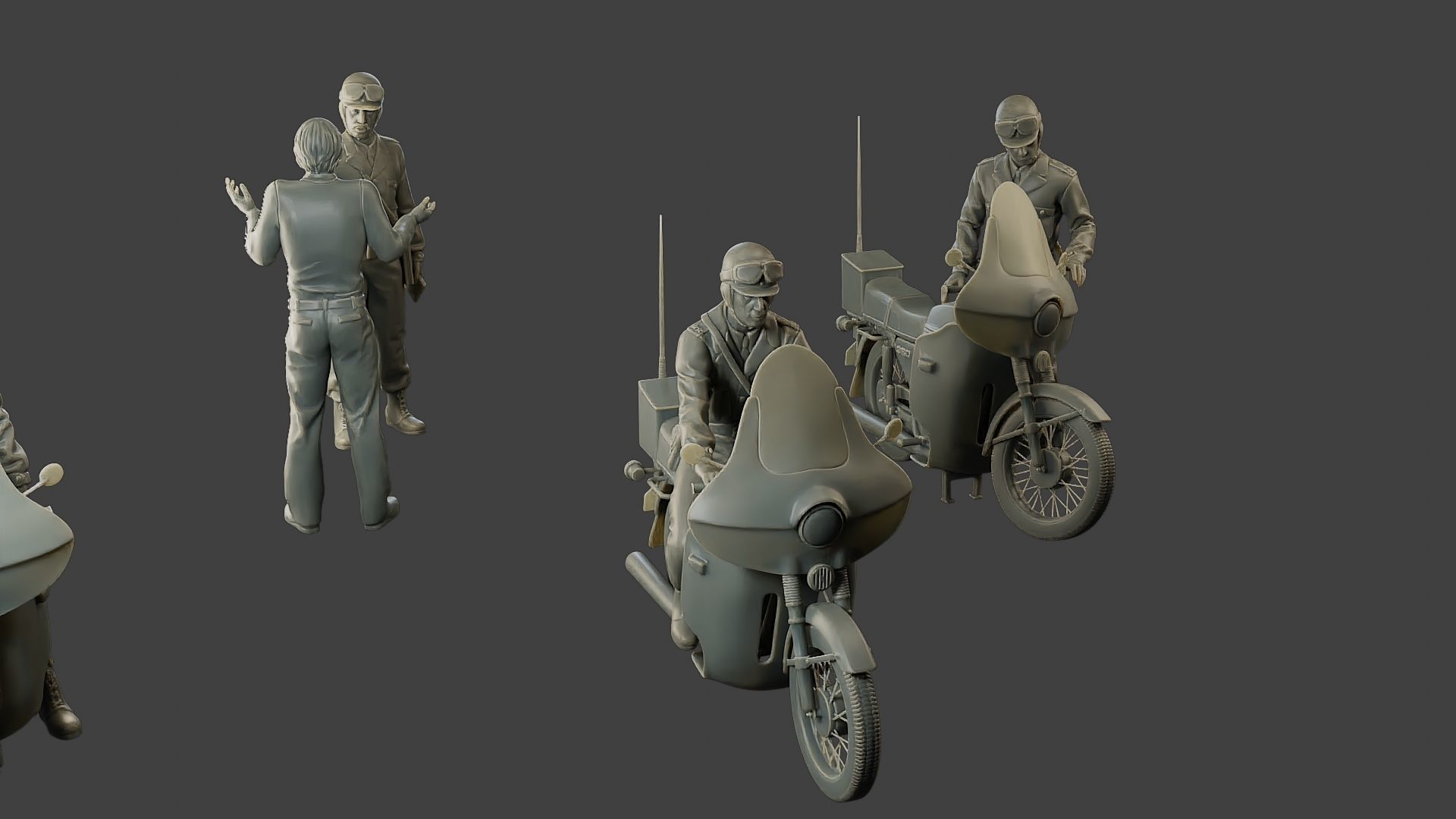 CzechSlovak Communist police Motorcycle CCPM1 Pack1 3D Model Collection ...