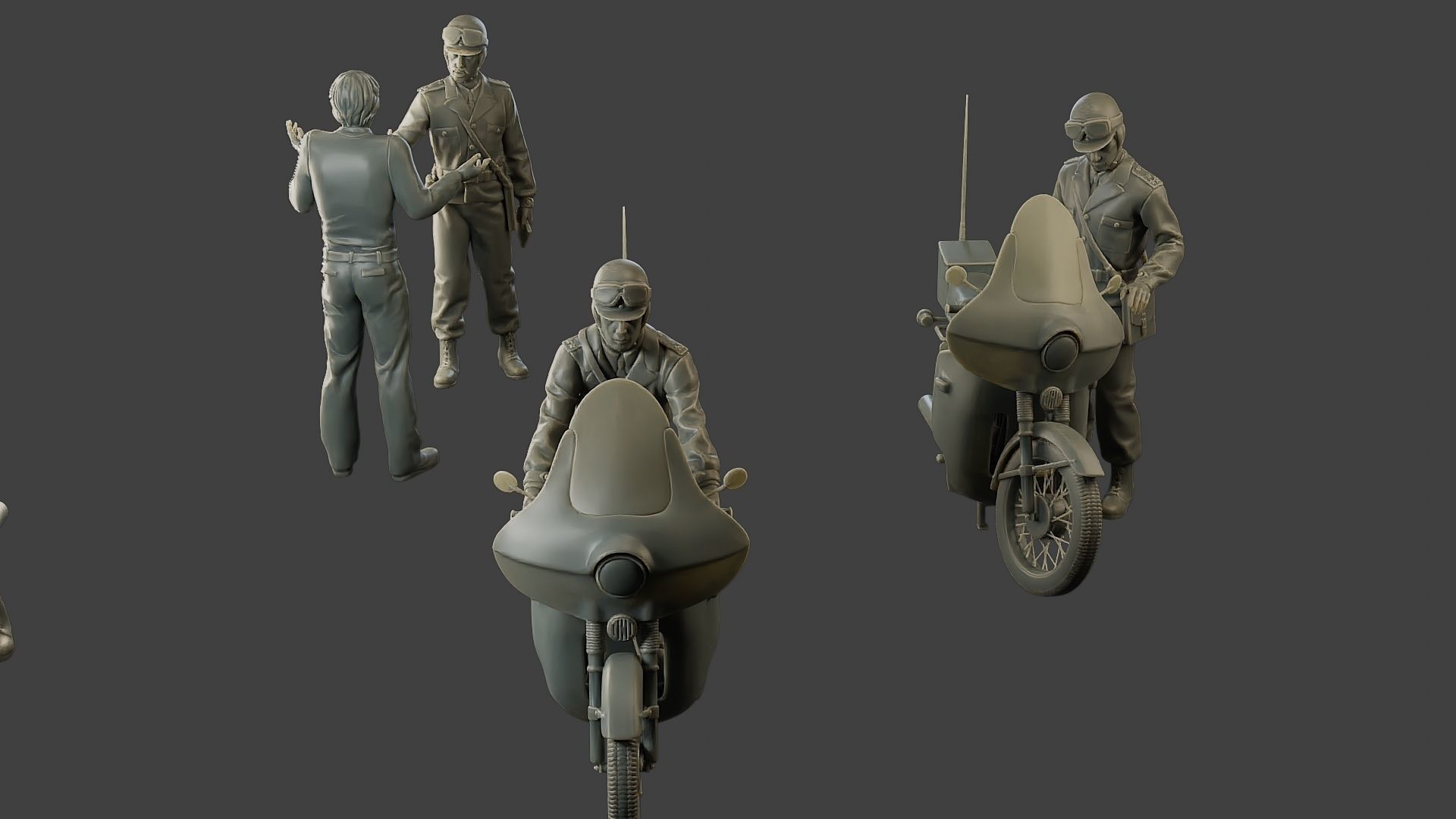 CzechSlovak Communist police Motorcycle CCPM1 Pack1 3D Model Collection ...