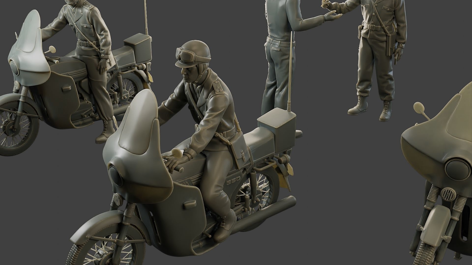 CzechSlovak Communist police Motorcycle CCPM1 Pack1 3D Model Collection ...