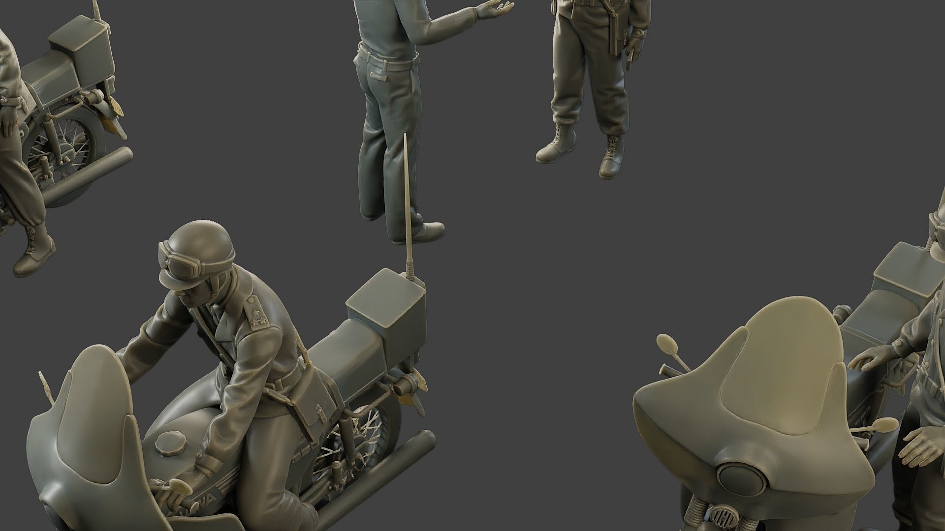 CzechSlovak Communist police Motorcycle CCPM1 Pack1 3D Model Collection ...