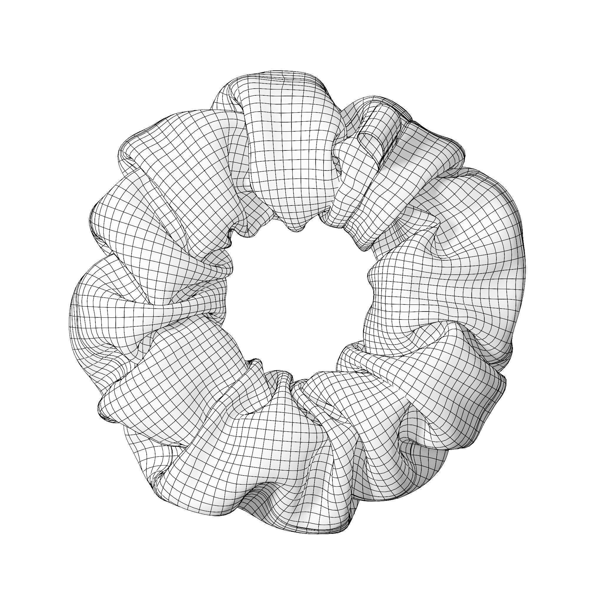 Scrunchie flower 3D model animated | CGTrader