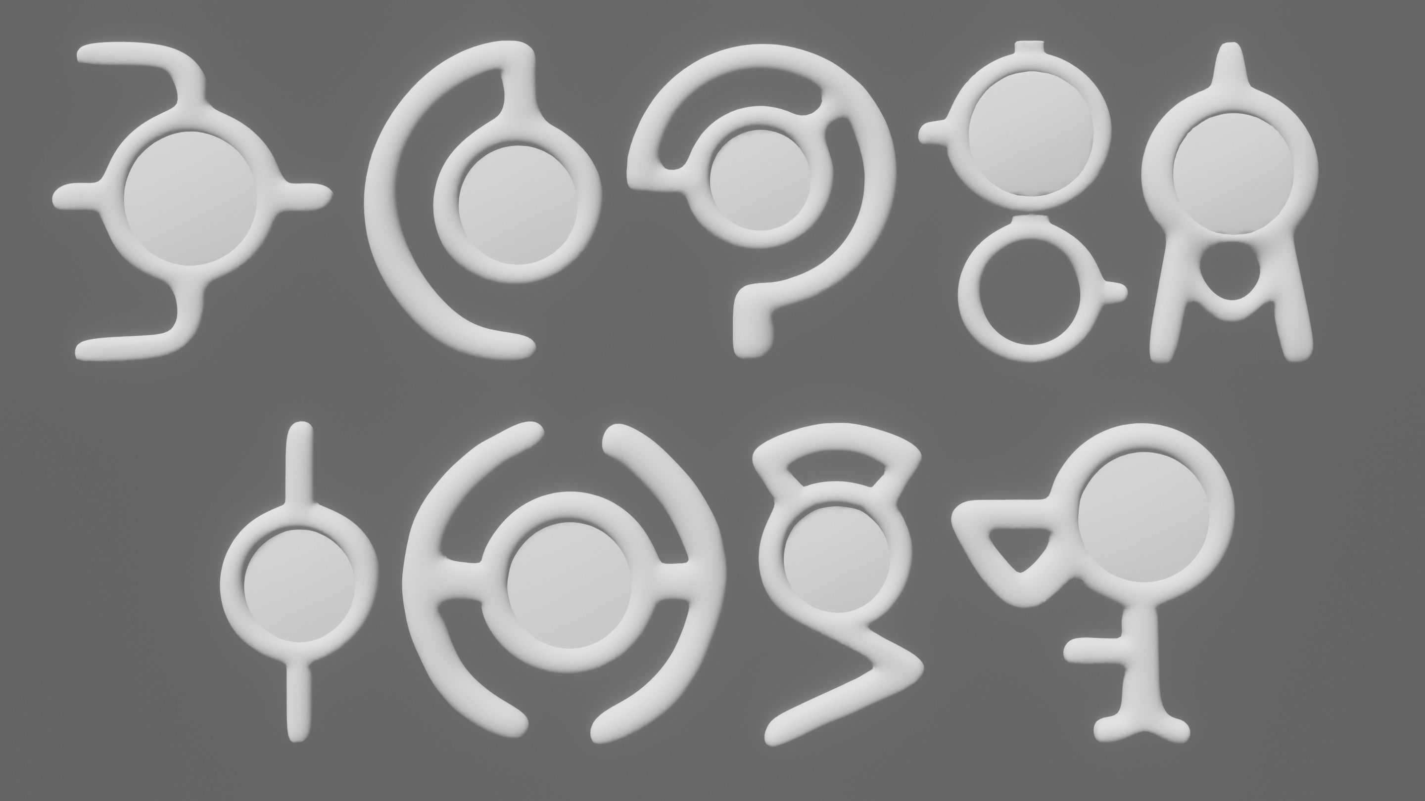 Unown Set 1 3D model | CGTrader